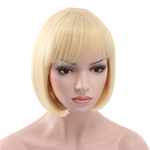 10" Short Straight Flapper Bob Heat Friendly Cosplay Party Costume Hai ...